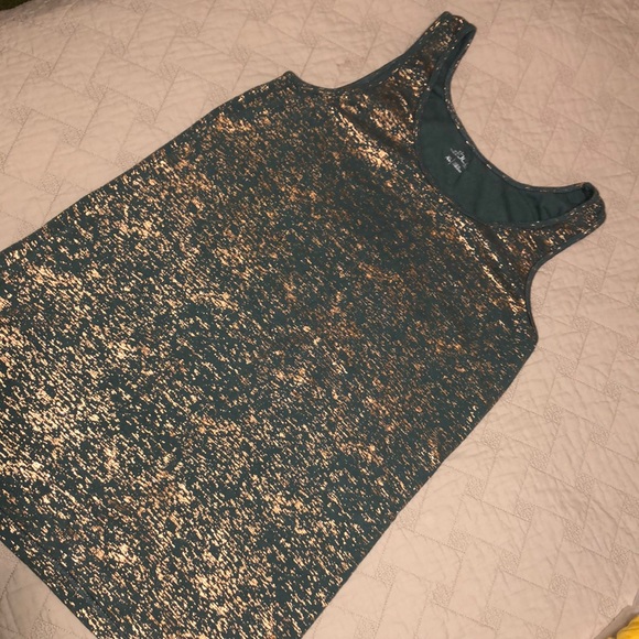 bcg | Tops | Bcg Cotton Tank Olive Green With Gold Accent | Poshmark